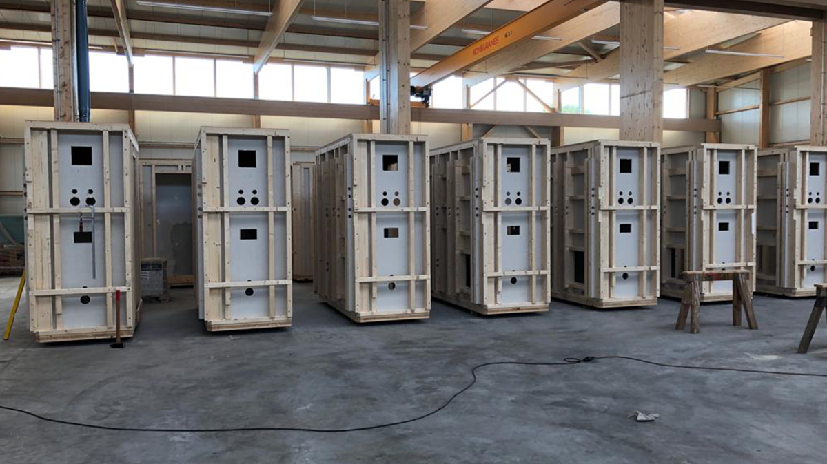 Lego für Große: Badmodule für Häuser in Holzbauweise